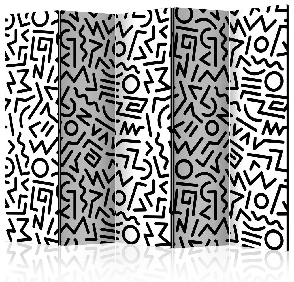 Artgeist Paraván - Black and White Maze [Room Dividers] 225x172