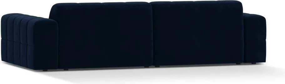 Tmavě modrá sametová pohovka 252 cm Chicago – Cosmopolitan Design
