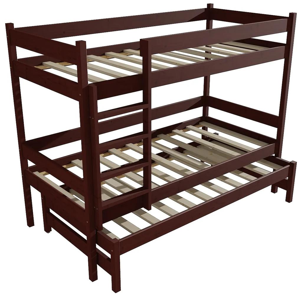 Vomaks Patrová postel s výsuvnou přistýlkou PPV 013 Rozměr: 80 x 180 cm, Barva: moření olše, Prostor mezi lůžky: 80 cm
