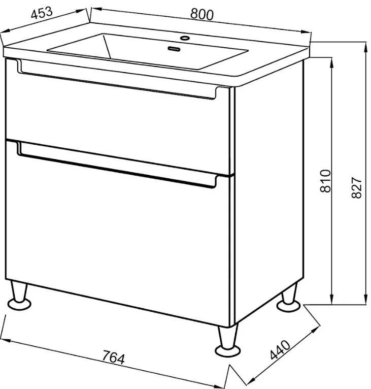 Lavedo Eliba I 80 koupelnová skříňka s umyvadlem