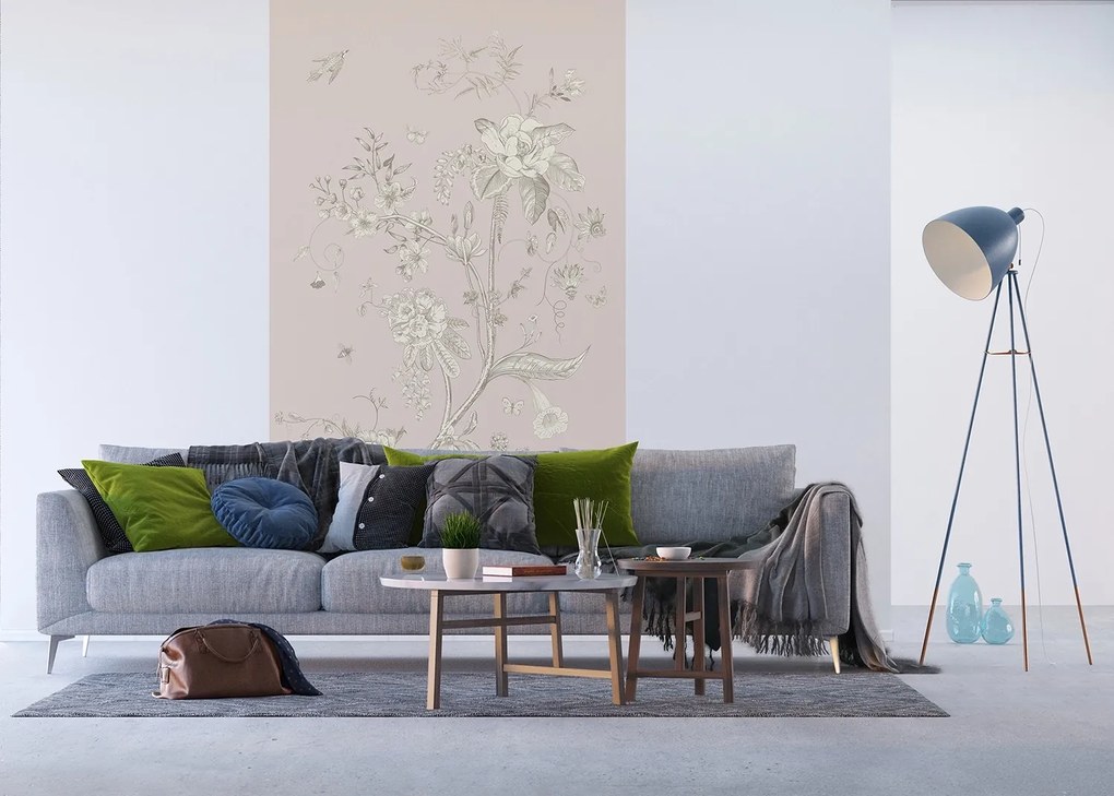 Vliesová fototapeta na zed' Pastelové Květy | 150 x 270 cm | DFT2P2555