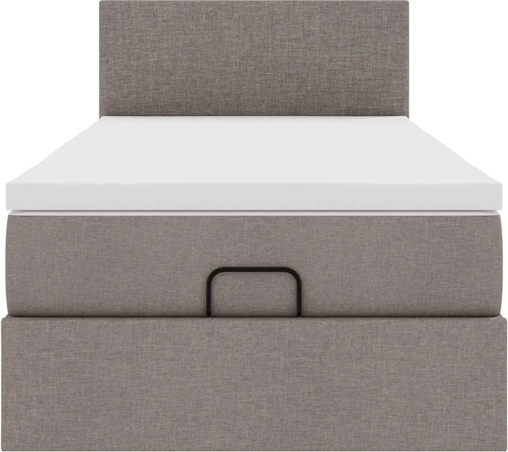 Osmanský rám postele s matrací taupe 90x190cm textil 3311342