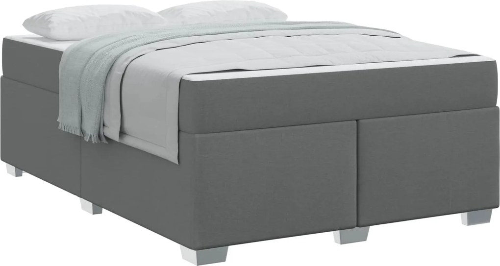 Rám postele s matrací Tmavě šedá 160 x 200 cm textil 3399195