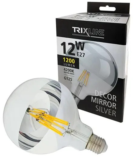 Žárovka LED E27 12W G125 bílá přírodní TRIXLINE Decor Mirror P971 Silver