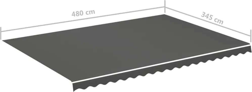 vidaXL Náhradní plachta na markýzu 5 x 3,5 m [311952] Barva: Antracitová a bílá