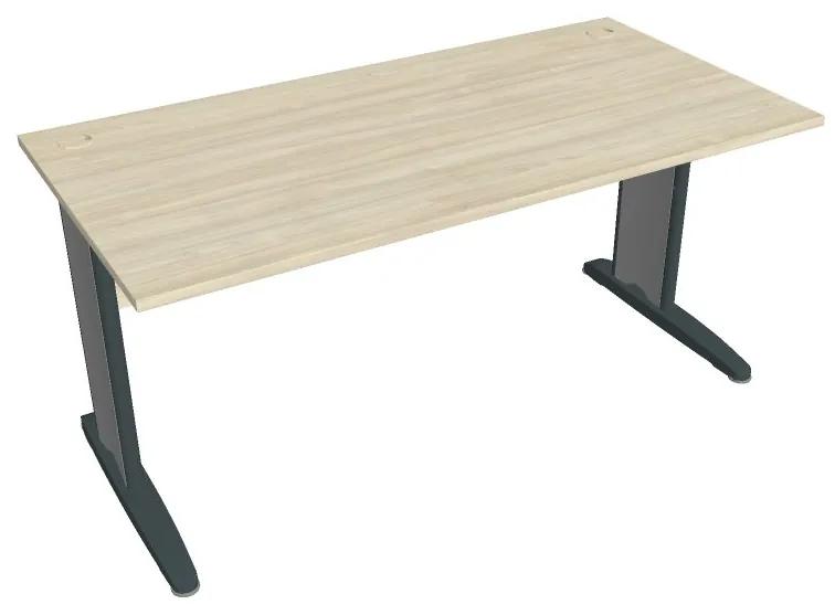 Stůl pracovní rovný 160 cm - Hobis Cross CS 1600 Dekor stolové desky: akát, Dekor lamino podnože: akát, Barva nohou: černá