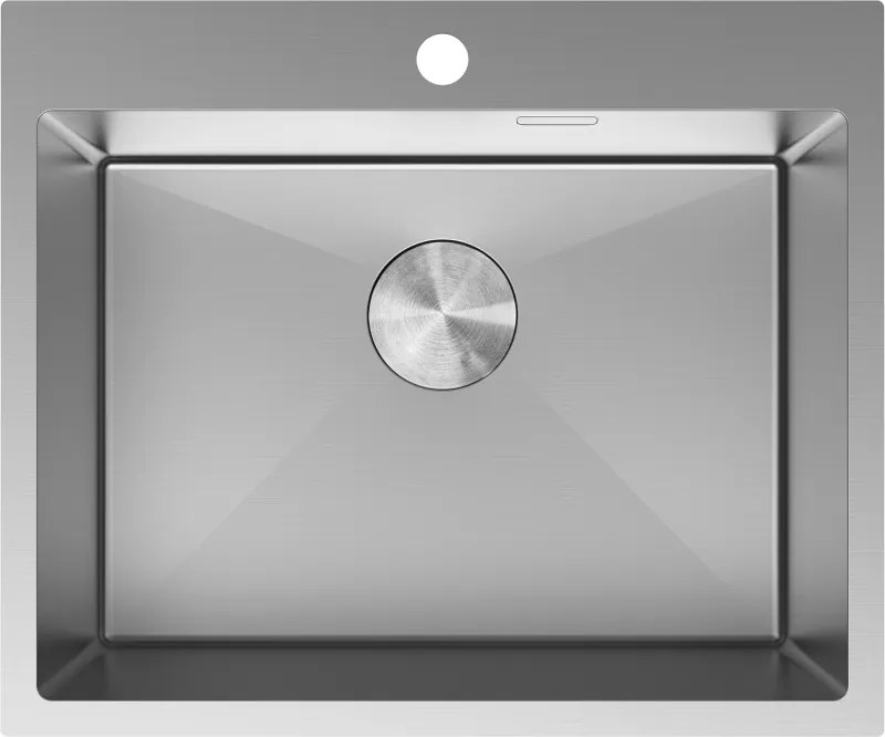 Mexen Solix, 1-komorový nerezový dřez 600 x 500 mm, broušená ocel, 6408601000-01