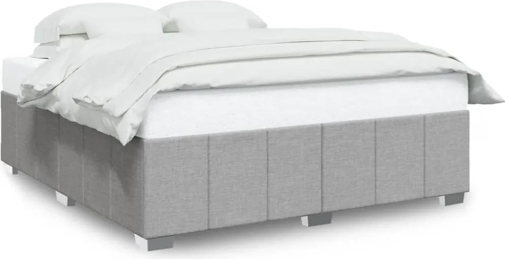 Rám postele bez matrace světle šedý 200 x 200 cm textil 3284860