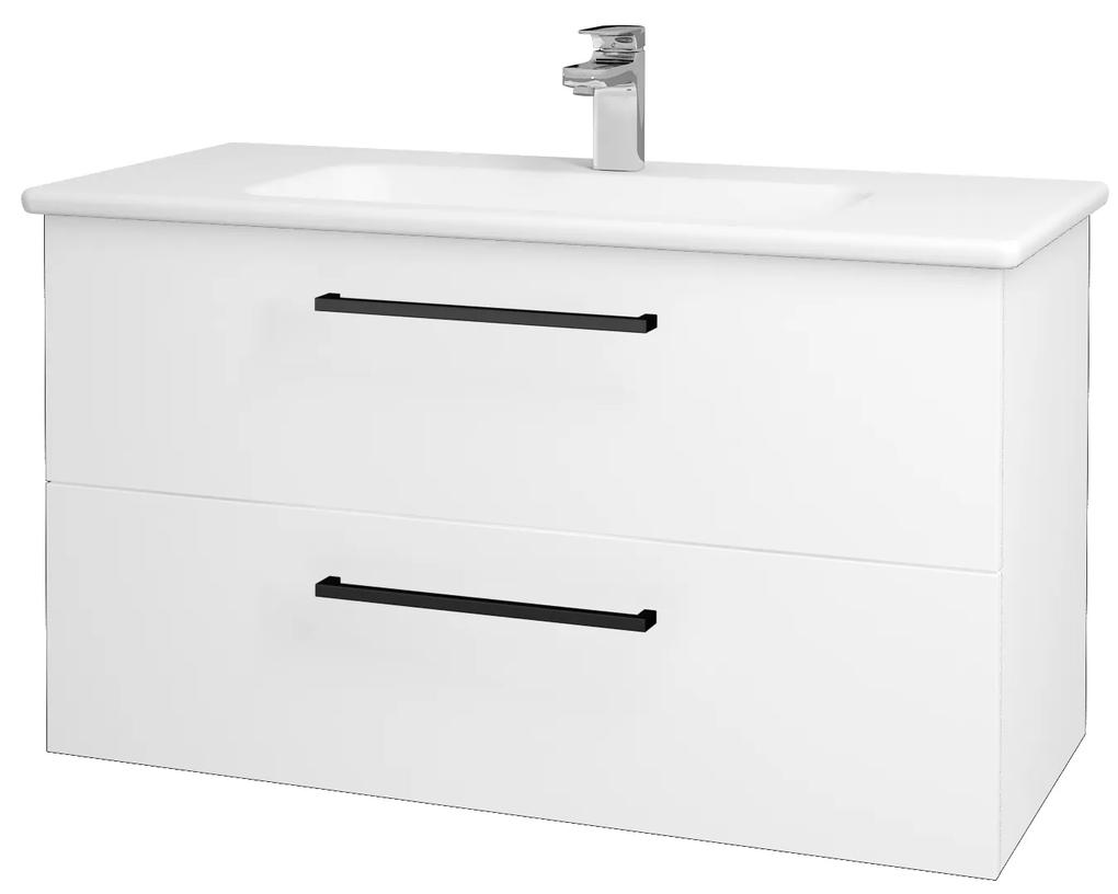 Dřevojas Koupelnová skříň GIO SZZ2 100 Varianta: N01 Bílá lesk / Úchytka T03 / M05 Béžová mat