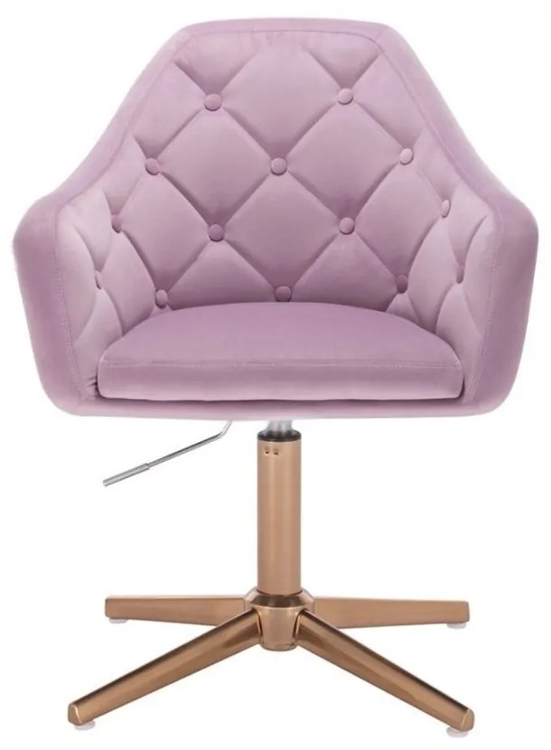 LuxuryForm DESIGN Otočné křeslo ANDORA VELUR na zlatém kříži - levandule