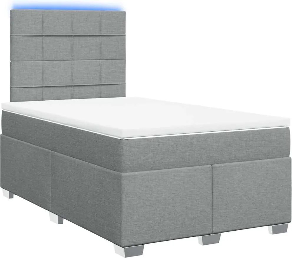Box spring postel s matrací světle šedá 120 x 200 cm textil 3292755