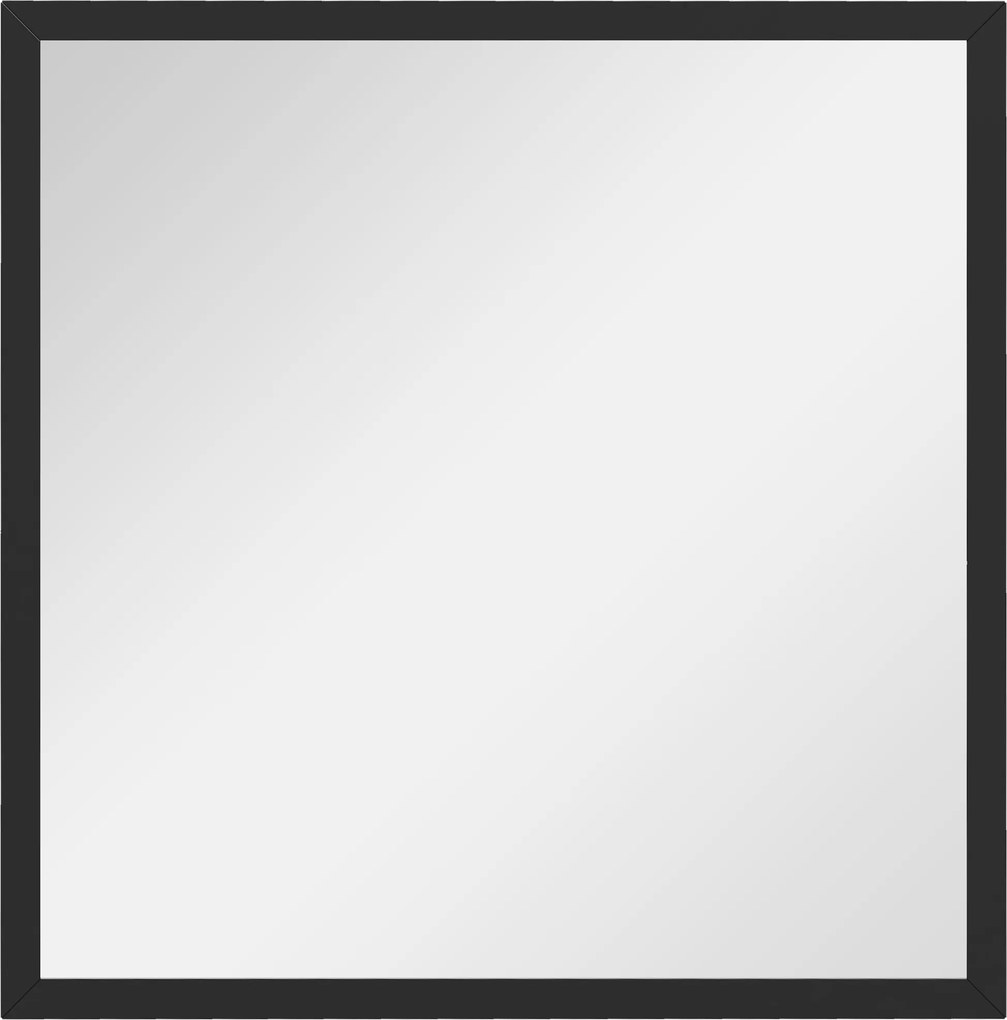 HOMCOM Čtvercové nástěnné zrcadlo 50 x 50 cm, černý dřevěný rám, ideální do koupelny, obývacího pokoje nebo ložnice