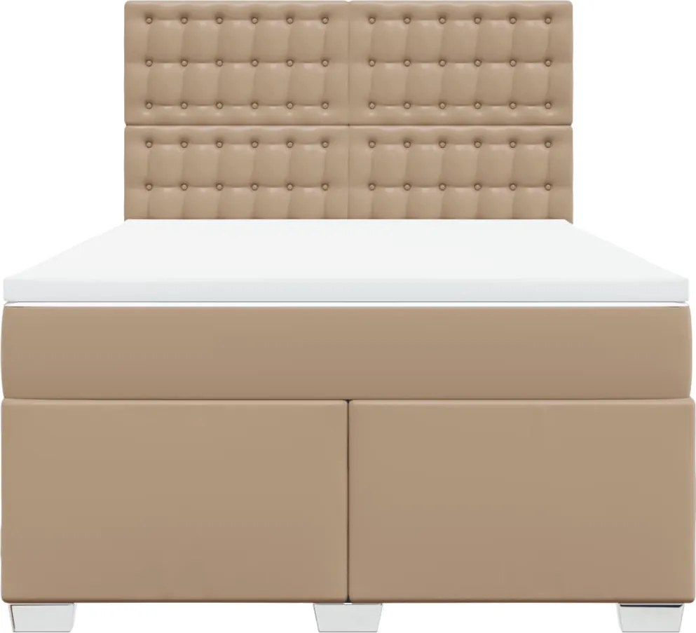 Box spring postel s matrací cappuccino 160x200 cm umělá kůže 3290731