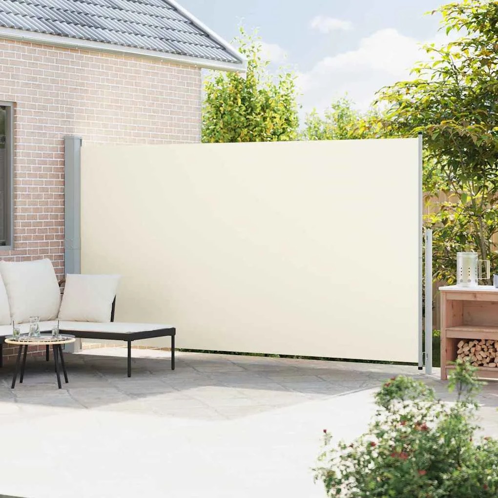 Zatahovací boční markýza 200 x 514 cm krémová 313418