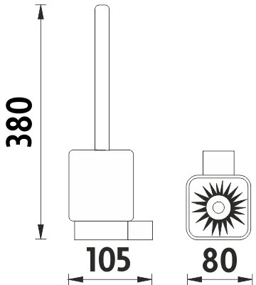 Nimco WC štětka s hranatou rukojetí KIBO černá -