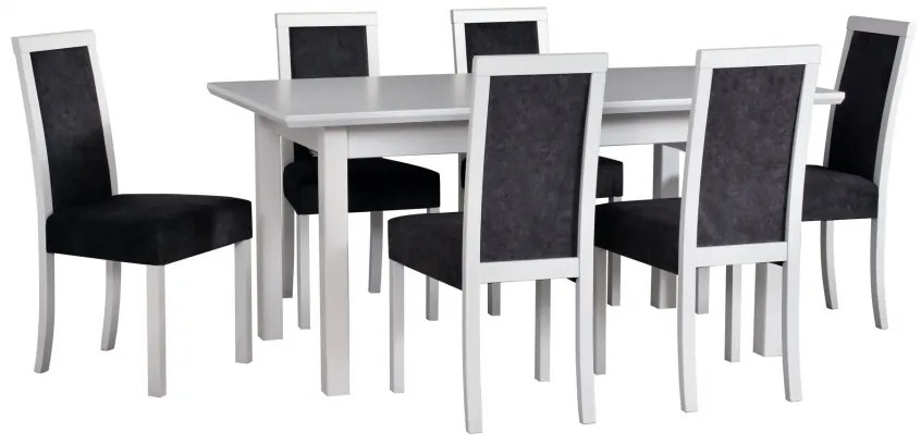 Drewmix Jídelní stůl WENUS 5 L S + doprava zdarma deska stolu bílá, nohy stolu kaštan