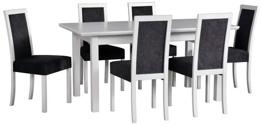 Drewmix Jídelní stůl WENUS 5 L S + doprava zdarma deska stolu bílá, nohy stolu ořech