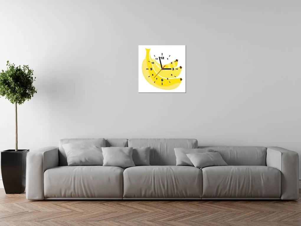Gario Obraz s hodinami Banány Rozměry: 30 x 30 cm