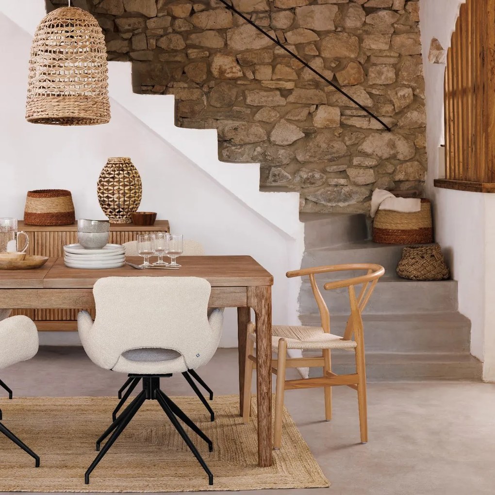 Stolní lampa SAND s stínidlem z hyacintu, výška 40 cm