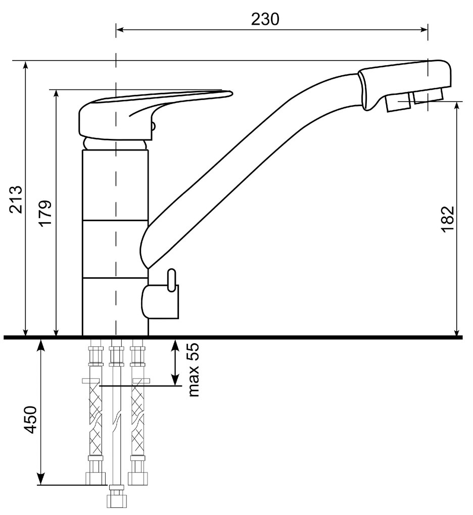 ULGRAN Dřezová baterie stojánková U-010 Barva: šedá,