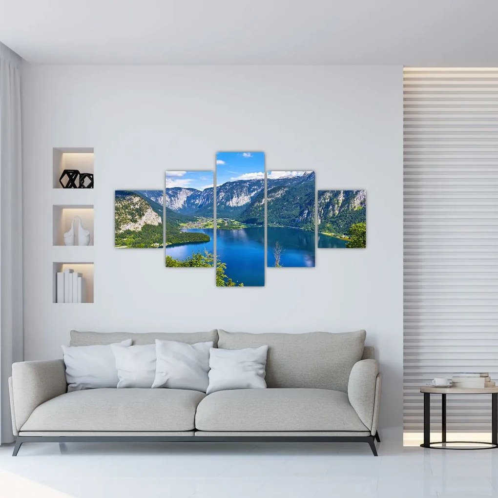 Obraz - Halštatské jezero, Hallstatt, Rakousko (125x70 cm)