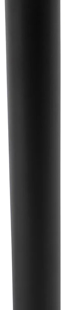 Moderní stolní lampa černá s látkovým stínidlem světle hnědým 35 cm - Simplo