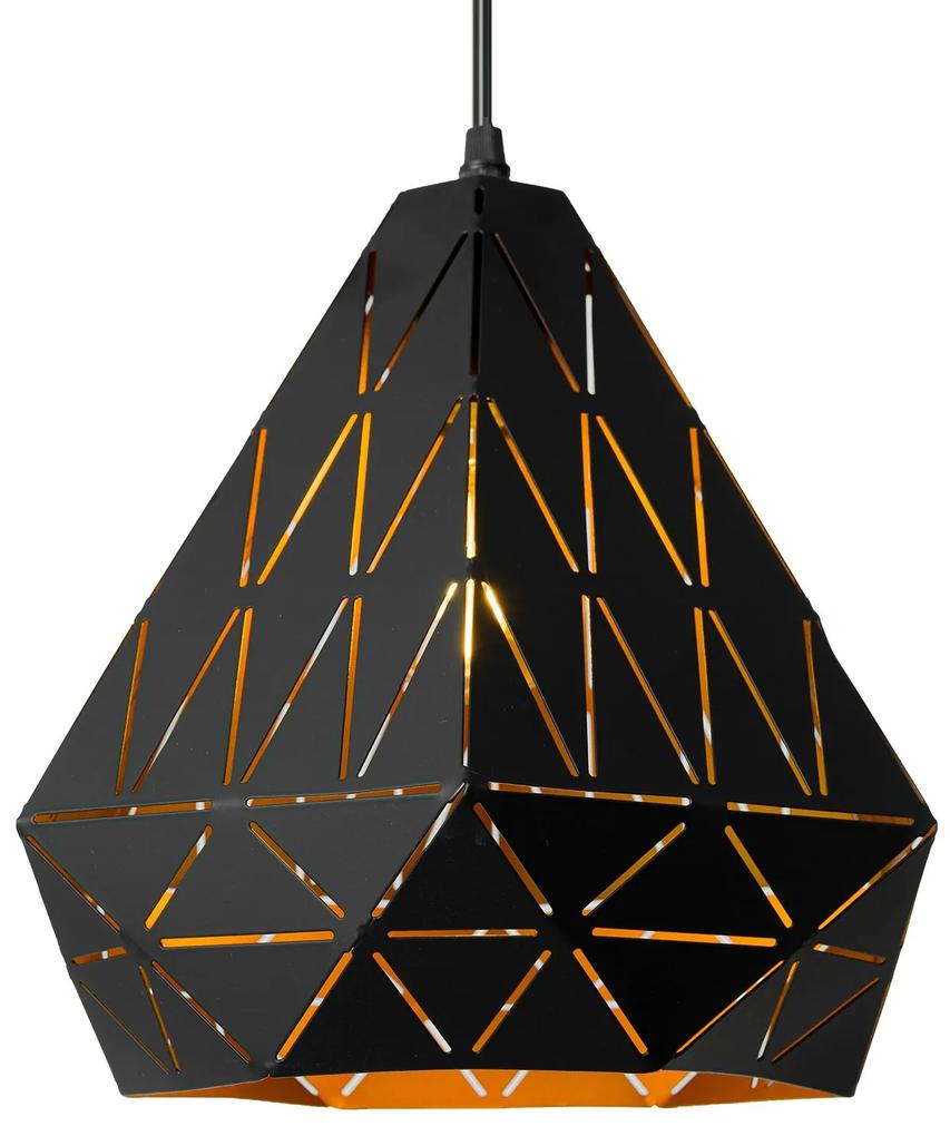 Toolight - Trojúhelníková stropní lampa 1xE27 APP252-1CP, černá, OSW-08007