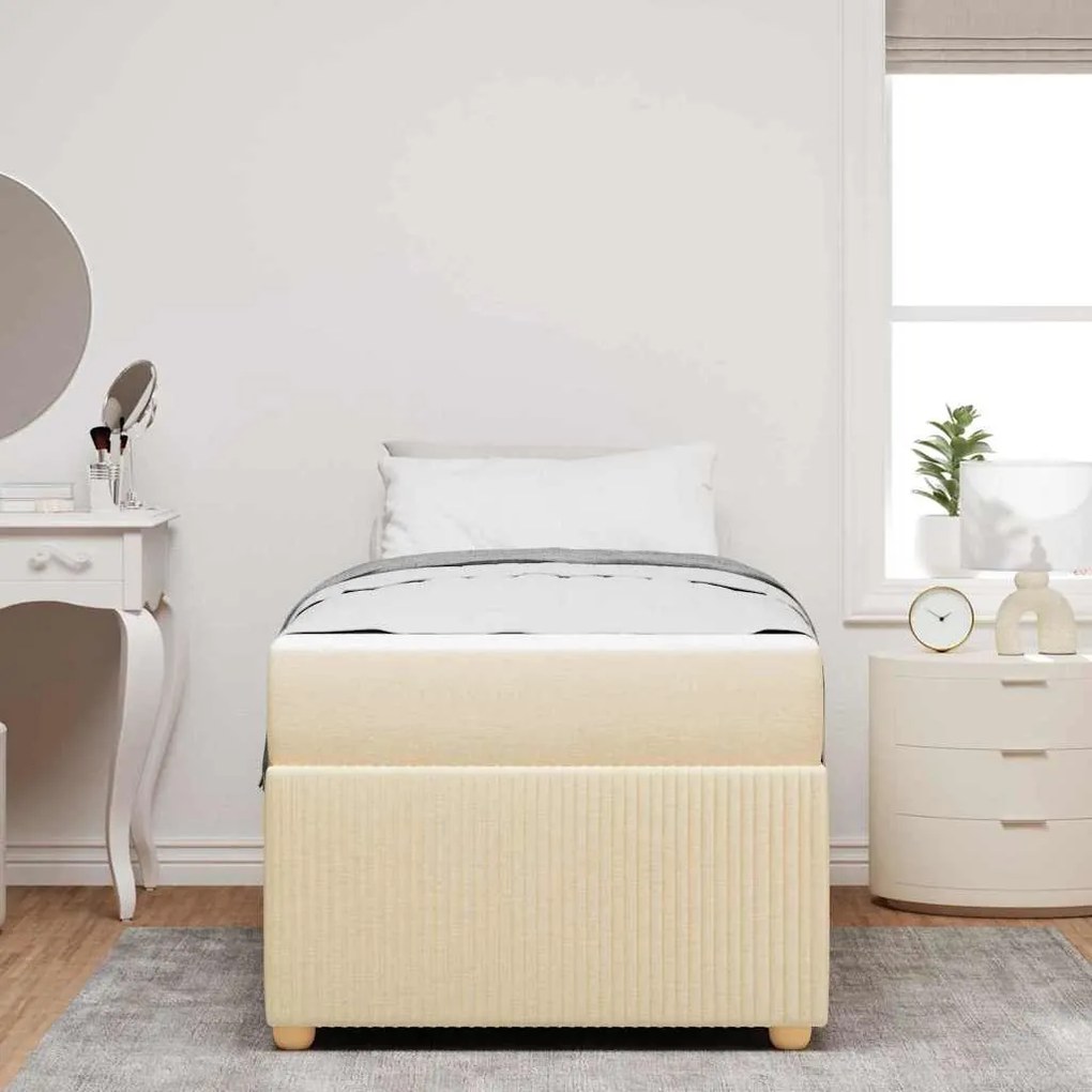Rám postele Krémová 80 x 200 cm textil 3398319