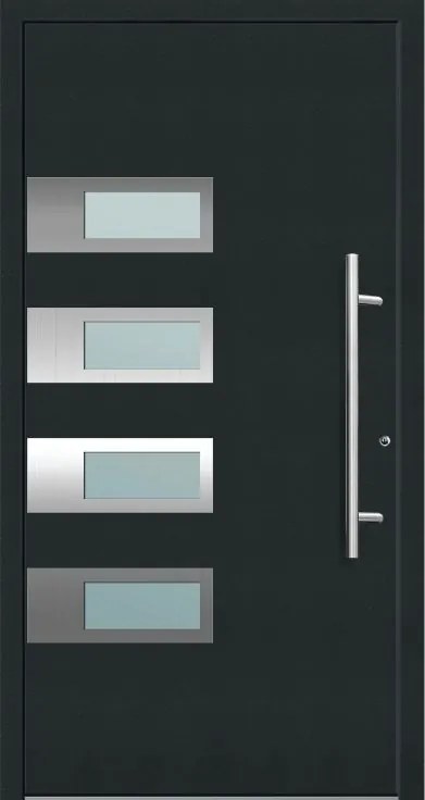 Solid Elements Vchodové dveře Smart, 90 P, rozměr vč. zárubně: 1000 × 2100 mm, AluClip hliník-plast, pravé, antracit/bílé, prosklené