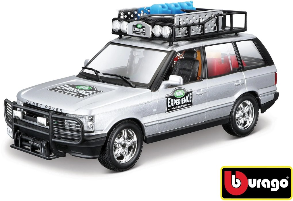 Kovový model bburago range rover stříbrná 1:24