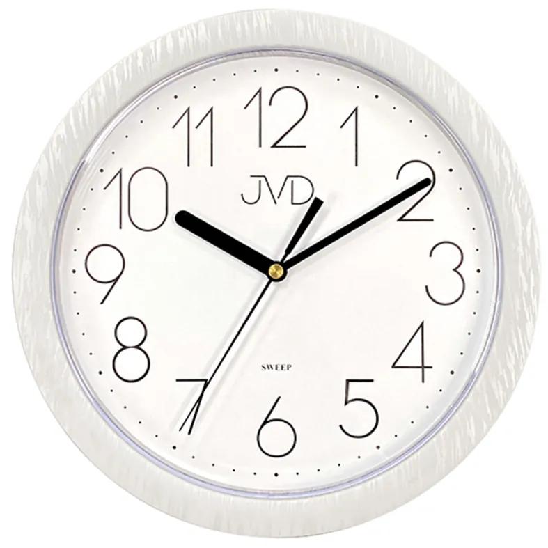 JVD Plastové nástěnné netikající tiché hodiny v imitaci dřeva JVD sweep H612.21