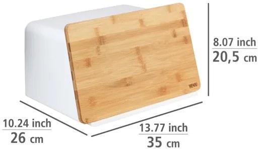 WENKO 54099100 - Chlebník KUBO 35x26,5 cm bílá/hnědá