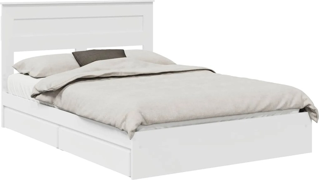 Postel s úložným prostorem Bílá 160 x 200 cm Kompozitní dřevo 3409898