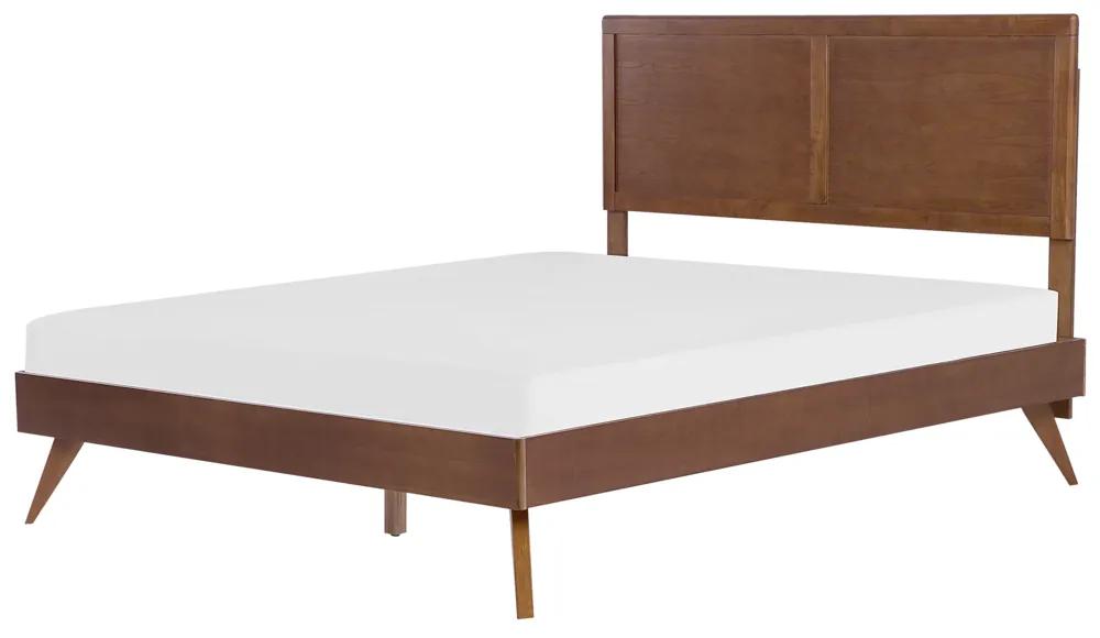 Dřevěná postel 180 x 200 cm tmavě hnědá ISTRES