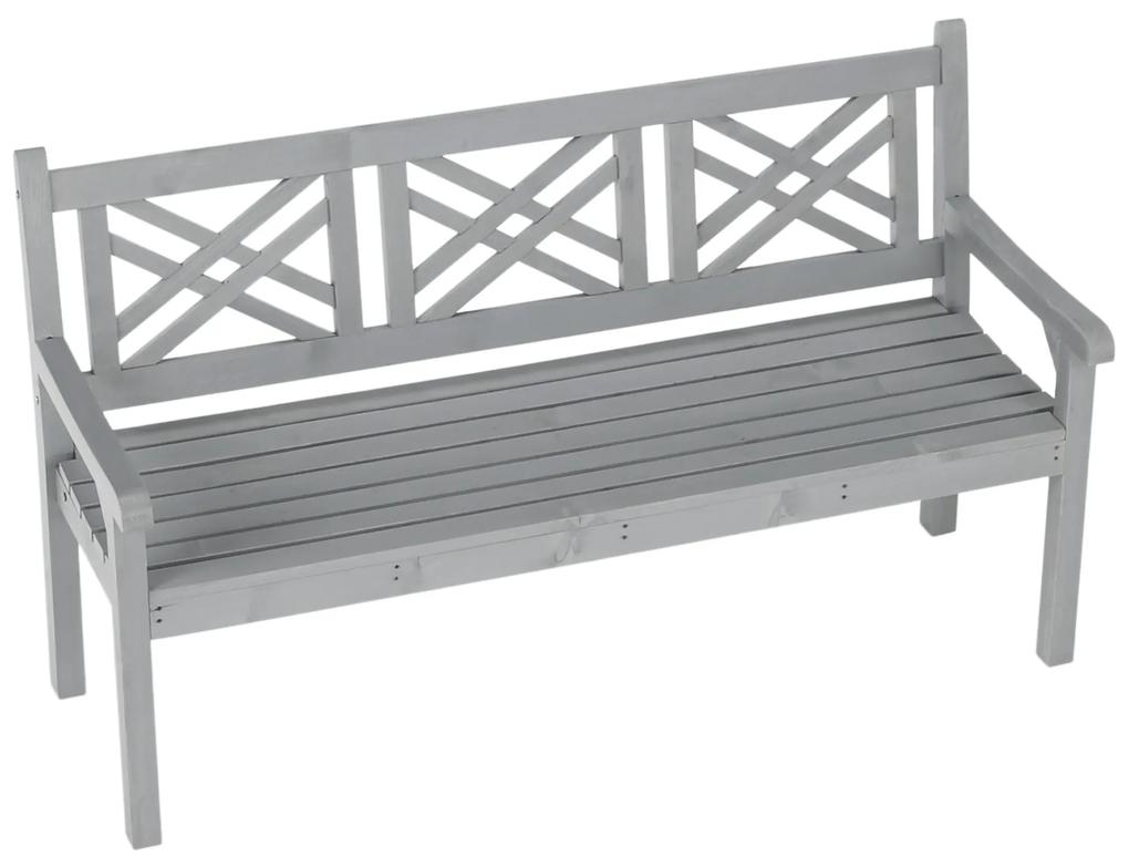Dřevěná zahradní lavička FABLA 150 cm, barva šedá