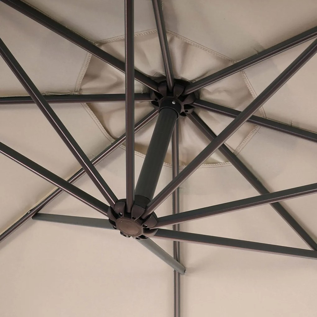 Slunečník Acerra Ø 3m polyester/ocel - pískovo-béžový bez stojanu