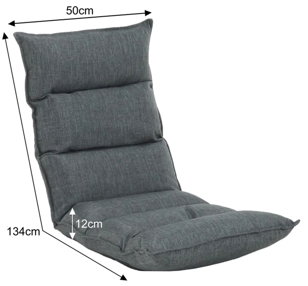 Relaxační křeslo, látka šedá, LOTA NEW