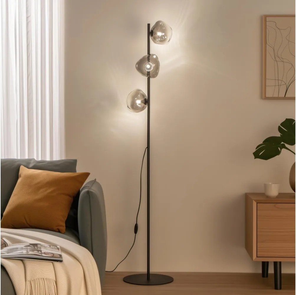 BRILAGI - Stojací lampa VULCANO 3xG9/8W/230V černá/kouřová černá