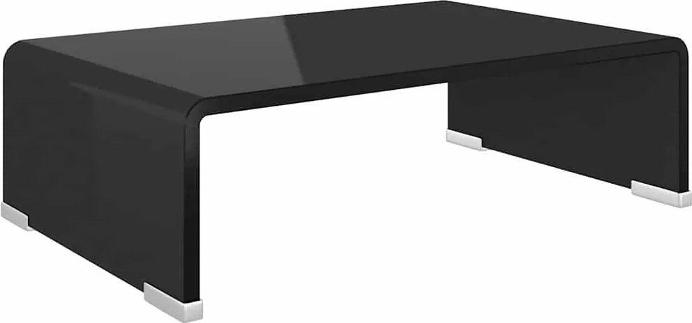 TV stolek / podstavec na monitor černé sklo 40x25x11 cm 244134