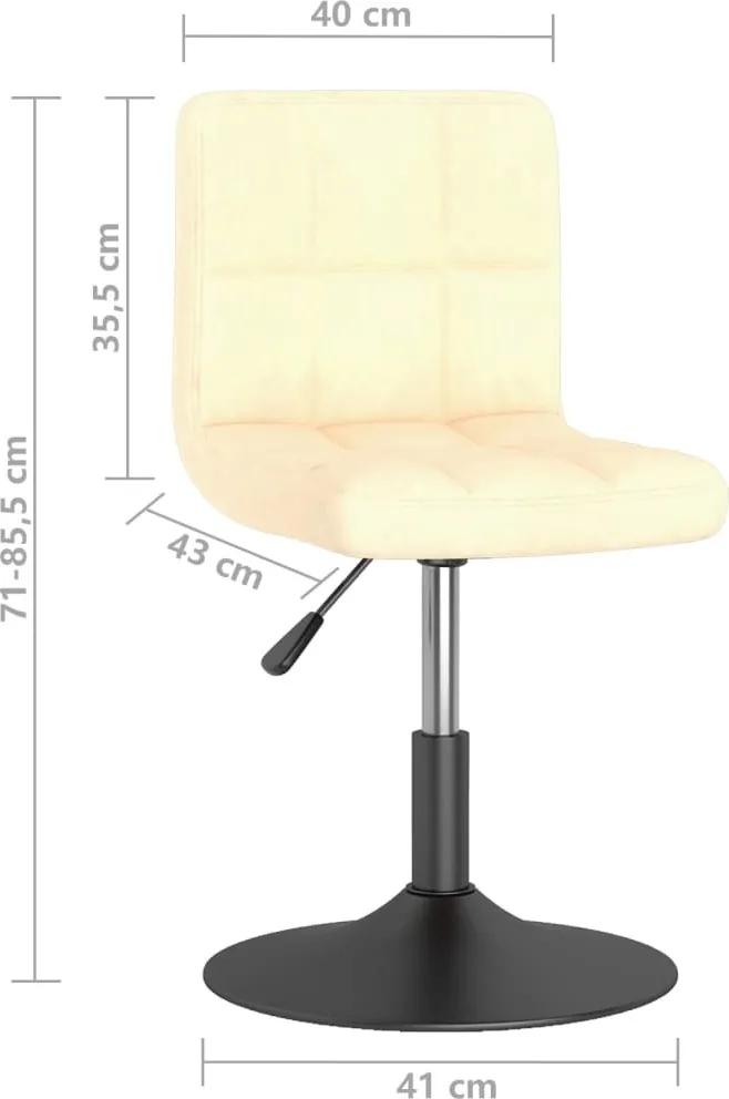 vidaXL Otočné jídelní židle 2 ks samet [334262] Barva: krémová