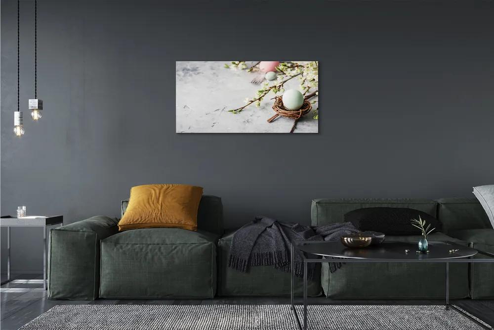 Obrazy na plátně květiny vejce 100x50 cm