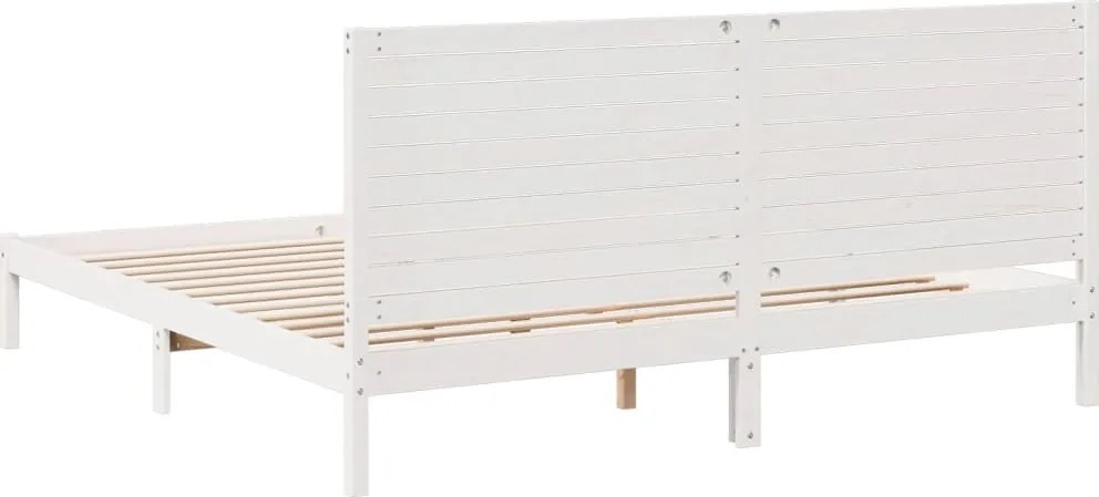 Prodloužený rám postele bez matrace bílý 200 x 210 cm masiv 3309306