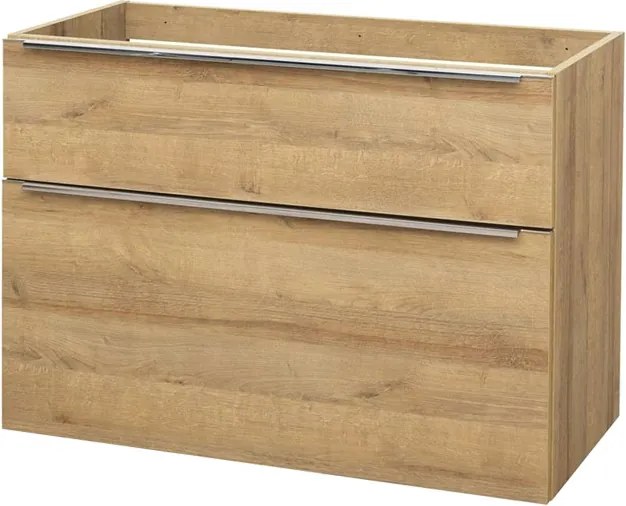 Mereo, Mereo Mailo, koupelnová skříňka 100 cm, dub Riviera, elox AL madlo, MER-CN522SN