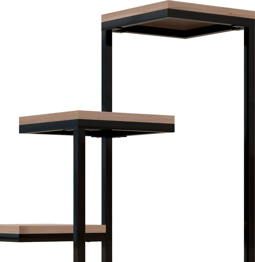Outsunny Kovový a Dřevěný Stojan na Rostliny s Květinami 4 Úrovně Průmyslový Styl 40L x 40Š x 75,5V cm