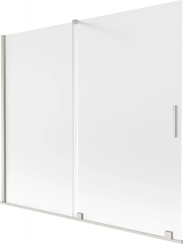Mexen Velar, 2-křídlová posuvná vanová zástěna 180 x 150 cm, 8mm sklo námraza, broušená ocel, 896-180-000-31-97