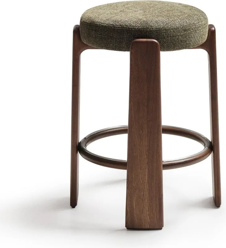 Zelená/v tmavě přírodní barvě barová stolička z jasanového dřeva (výška sedáku 65 cm) Granite – Kave Home