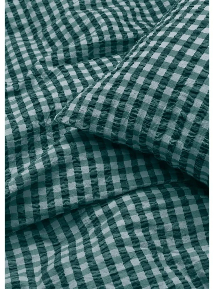 Zelené/modré krepové povlečení na jednolůžko/prodloužené 150x210 cm Bæk&Bølge – JUNA