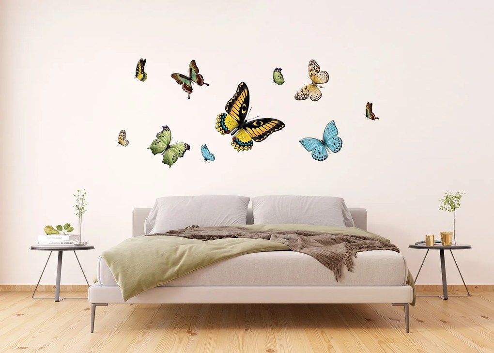 Samolepka na zeď Variace Barevných Motýlů | 65 x 85 cm | DF1069