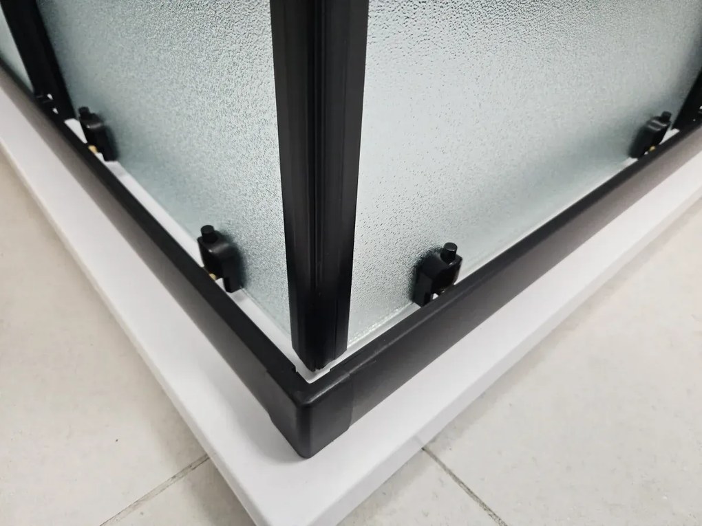 POINT Q BLACK HARD 80x80 Grape Čtvercový sprchový kout s mramorovou vaničkou