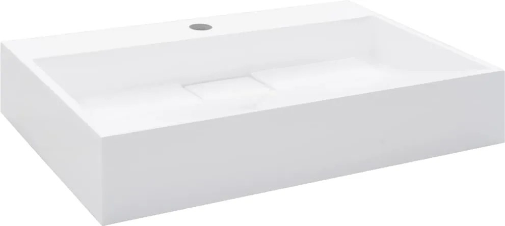 Umyvadlo 60 x 38 x 11 cm minerální/mramorový kompozit bílé 144064